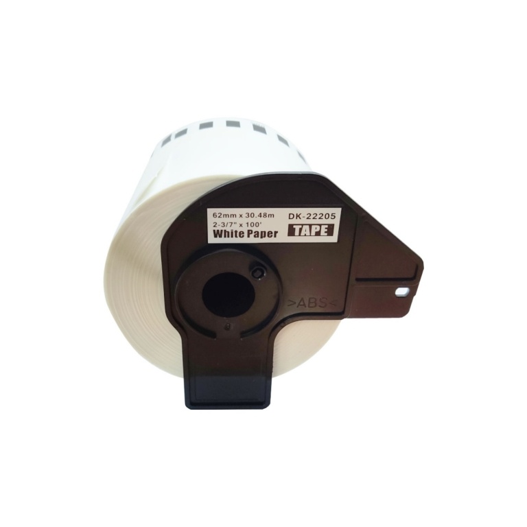 Rollo Etiquetas Continuo Compatible Brother Cdk-22205 62mm x 30.48mts